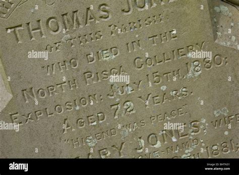 Gravestone Of Miner Aged 72 Killed In The North Risca Colliery Explosion 15th July 1880