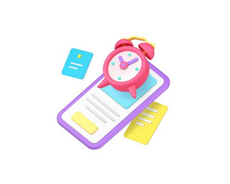 Smartphone App Alarm Clock Reminder Notification 3d Icon Realistic Illustration 54987172 Vector