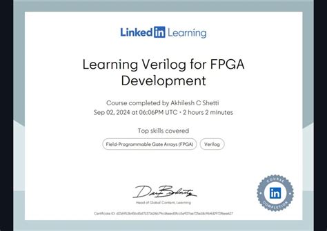 Akhilesh C Shetti On Linkedin Fgpa Verilog