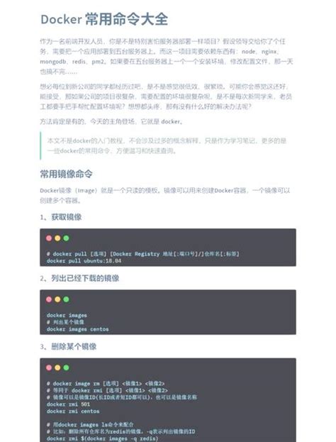 深入理解docker exec命令：在运行中的容器内部执行指令的实用指南 linux命令大全 手册