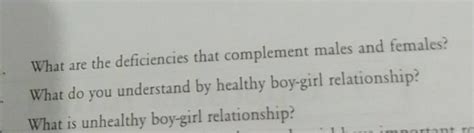 What Are The Deficiencies That Complement Males And Femaleswhat Do You