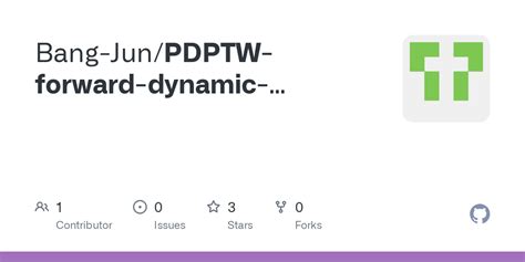 Github Bang Junpdptw Forward Dynamic Programming
