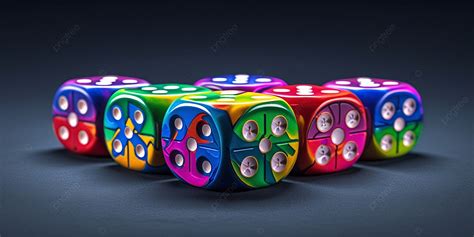 A Creative Arrangement Of Assorted Colorful Dice Each One Uniquely