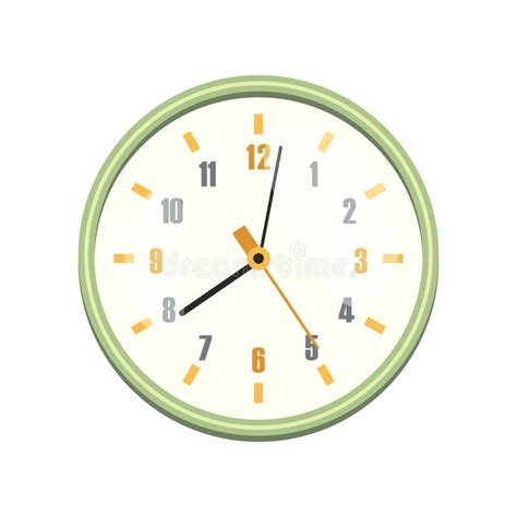 Classic Round Wall Clock With Clockface Vector Stock Vector