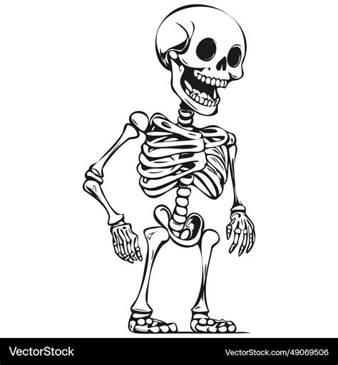 Black And White Phantasmal Bone Structure Vector Image