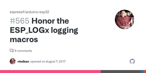 Honor The ESP LOGx Logging Macros Issue Espressif Arduino Esp GitHub