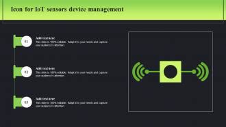 Icon For Iot Sensors Device Management PPT Slide