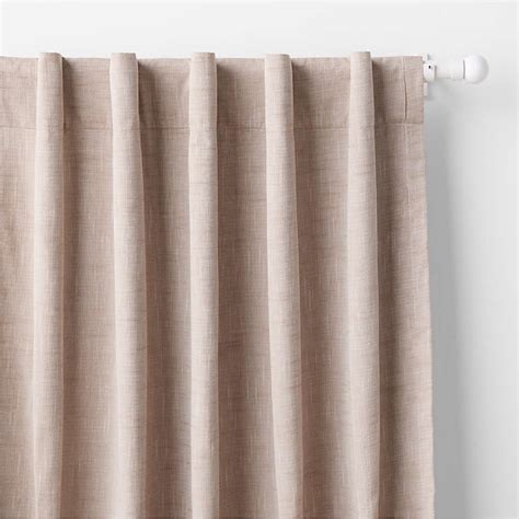 Rosy Lilac Textural Organic Cotton Chambray Blackout Window Curtain