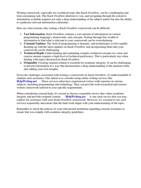 Stack Overflow Coursework Download Free Pdf World Wide Web Internet And Web