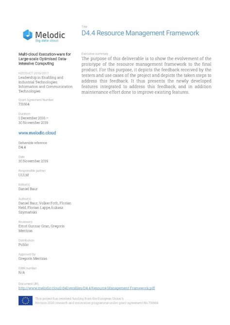 Pdf D44 Resource Management Framework Melodicd44 Resource