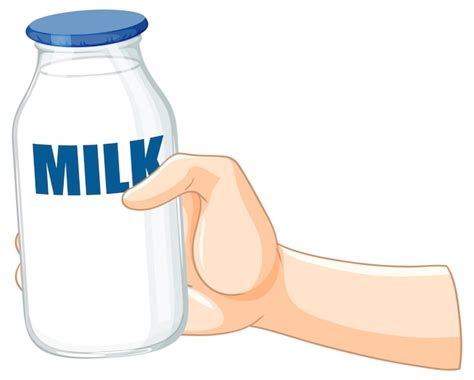 Free Vector Hand Holding A Milk Bottle