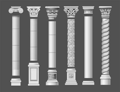 Premium Vector Set Of Old Classical Columns