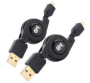 Amazon Com Cable Matters 2 Pack Retractable Micro USB Cable 2 5 Feet Electronics