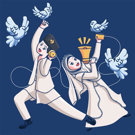 Playful Characters With Doves An Animated Illustration 71511471 Vector