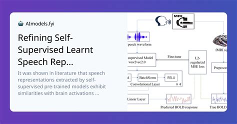 Refining Self Supervised Learnt Speech Representation Using Brain Activations Ai Research
