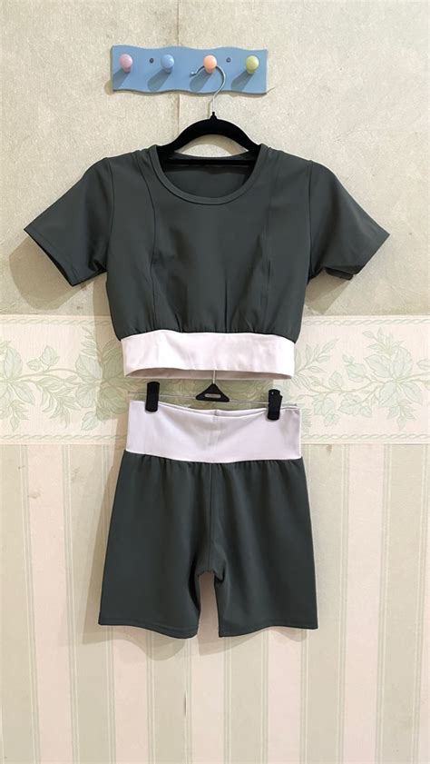 Set Baju Olahraga Workout Sports Clothes Gym Legging Short Olah Raga Baju Olahraga Di Carousell