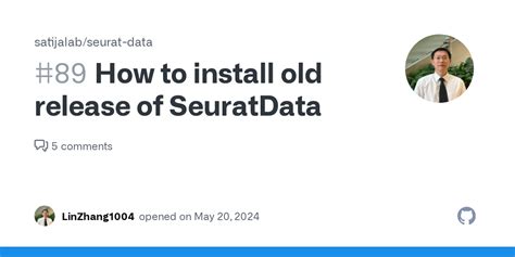 How To Install Old Release Of SeuratData Issue Satijalab Seurat Data GitHub
