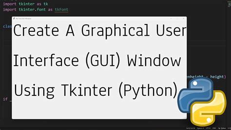 How To Create GUI Window Using Python S Tkinter YouTube