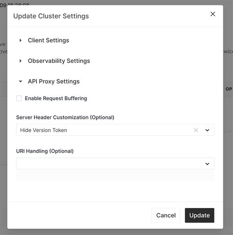Tweak Cluster Settings API7 Docs