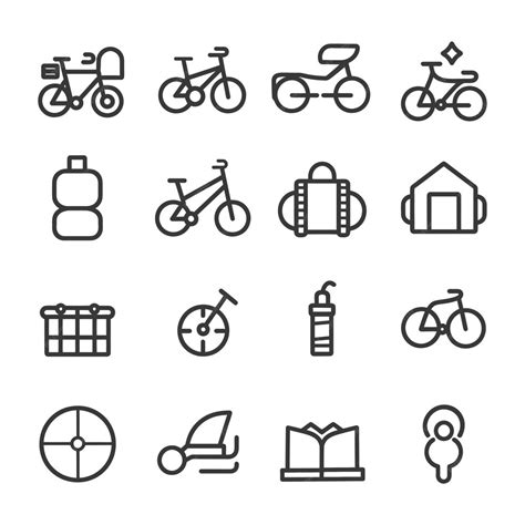 Minimalist Line Art Icon Activity Collection Set Logo Symbol Premium