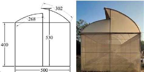 Natural Ventilated Net Cum Poly House All The Dimensions Are In Cm