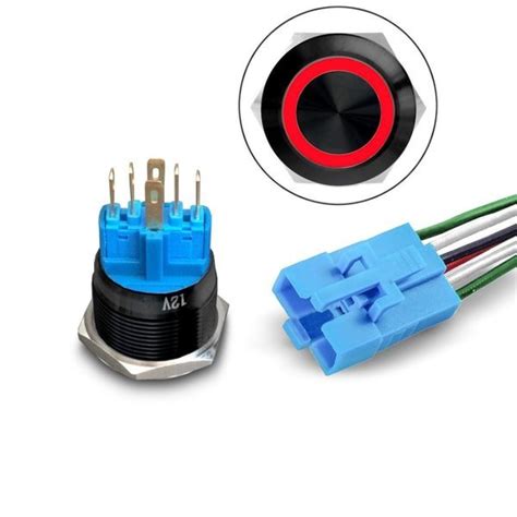 Red Ignition Push Button Switch ON OFF 6 Pin MGI SpeedWare