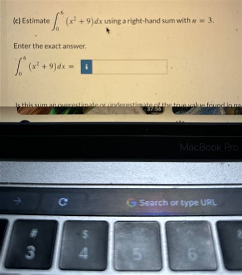 solved c ﻿estimate ∫06 x2 9 dx ﻿using a right hand sum