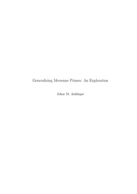 pdf generalizing mersenne primes an exploration