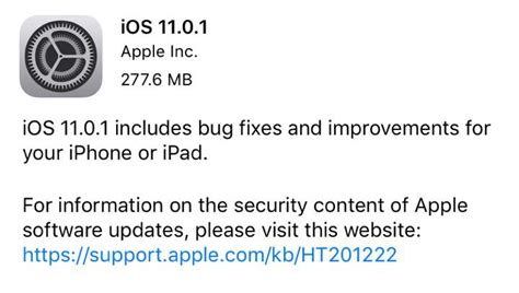 apple releases ios 11 0 1 for iphone and ipad includes bug fixes and