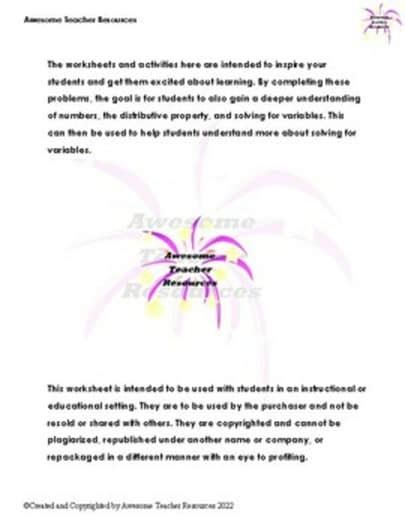 Algebra Writing More Modeling And Solving Equations Worksheet Tpt