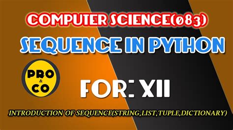 SEQUENCE IN PYTHON STRING LIST TUPLE DICTIONARY YouTube