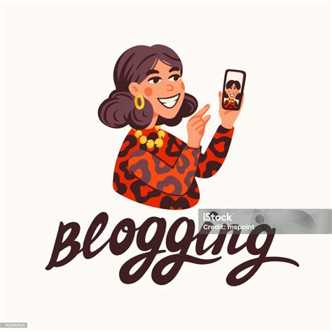 블로깅 블로그 또는 Vlog 벡터 일러스트레이션을위한 콘텐츠 만들기 블로거 또는 Vlogger 만화 캐릭터 만들기 인터넷 콘텐츠 벡터 플랫 일러스트 레이 션 개념에 대한