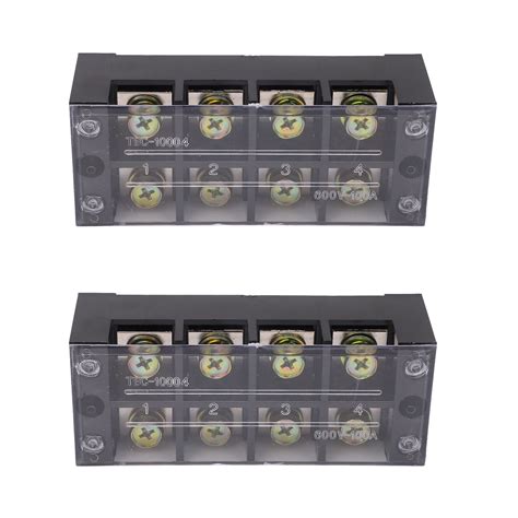 Paomian 2 Pcs Terminal Strip Block 100a 600v Large Current Easy Wiring Ground Circuit Terminal