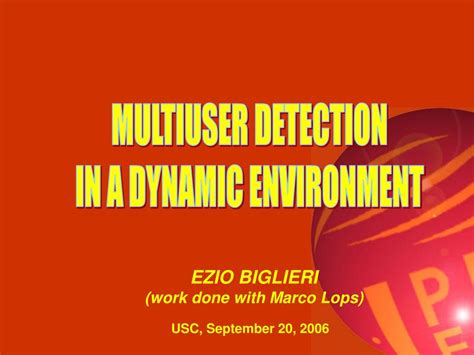 Ppt Multiuser Detection In A Dynamic Environment Powerpoint