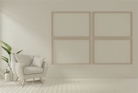 인테리어 는 거실 에서 포스터 프레임과 안락 의자를 모의 디자인 3d 렌더링 0명에 대한 스톡 사진 및 기타 이미지 0명 3차원 형태 가구 Istock