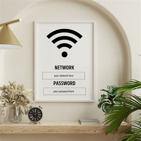 Modern Wifi Password Sign Printable Wifi Sign Vacation Rental Printable