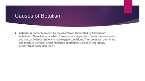 Understanding Botulism Causes Symptoms Diagnosis Treatment And