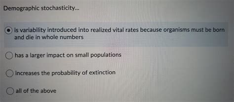 Solved Demographic Stochasticity Is Variability