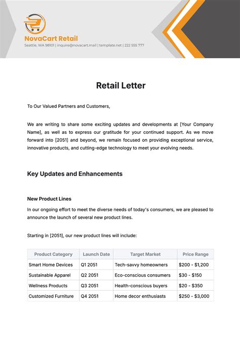 Free Retail Letter Template To Edit Online