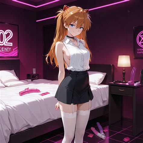 Rule 34 Ai Generated Asuka Langley Sohryu Bed Bra Breasts Choker