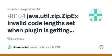 java util zip zipexception invalid code lengths set when plugin is