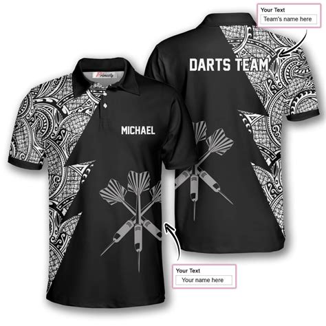 Dart Arrows Tribal Black White Custom Darts Shirts For Men Primesty