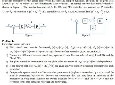 Controller Parameters So That Closed Loop System Has Chegg
