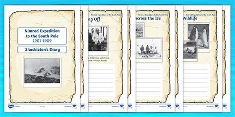 Antarctic Explorers Shackletons Diary Writing Booklet