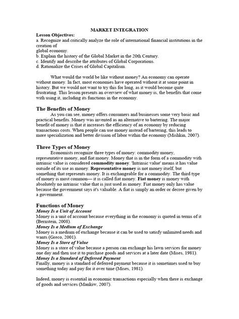 Market Integration Pdf Money International Monetary Fund