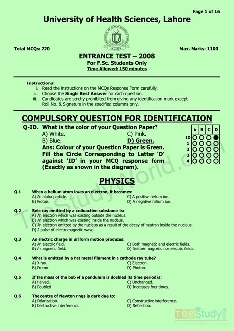 Solution Past Paper Mdcat 2008 To 2018 Studypool