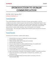 SCOM Syllabus Spring Pdf Jessie Yuehan Liu Spring INTRODUCTION TO HUMAN