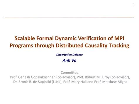 ppt scalable formal dynamic verification of mpi programs through