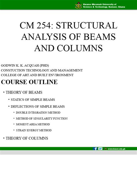 Cm 254 Structural Analysis Of Beams And Columns Slides Pdf
