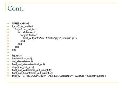 Image Processing Spatial Resolution Ppt